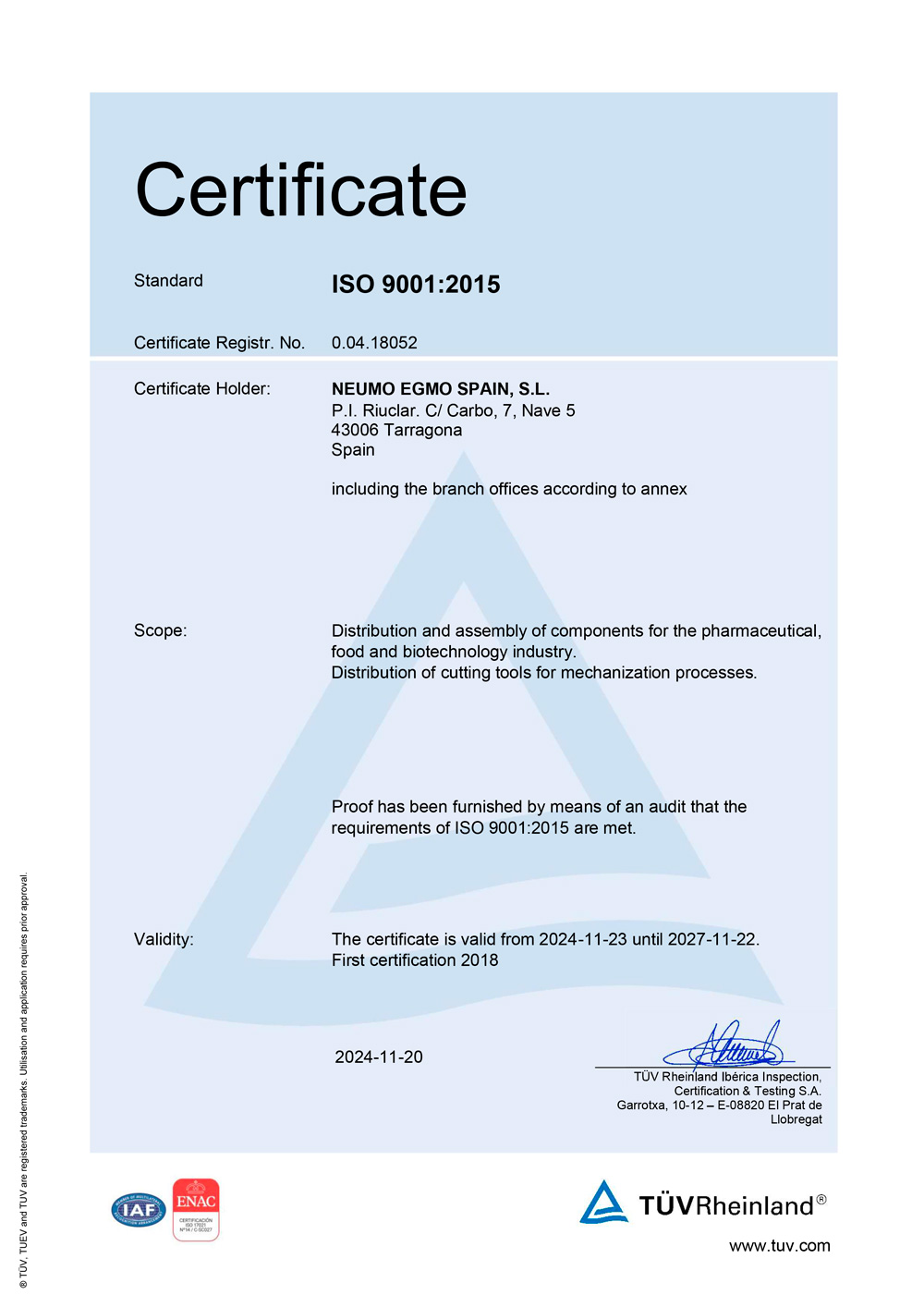 Certifications - CLARIPURE: CLEAN & PURE SINGLE USE BIOPROCESSING
